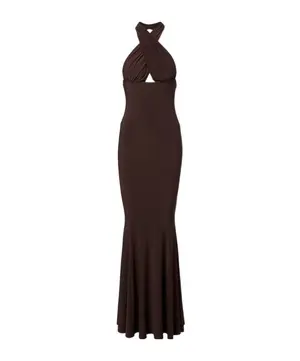 Norma Kamali Halterneck Gown - Chocolate