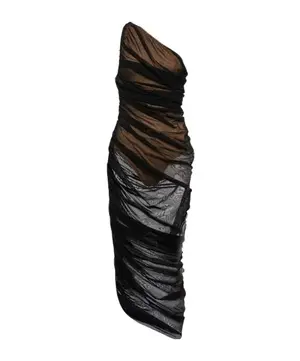Norma Kamali Diana Jersey One-shoulder Midi Dress - Black