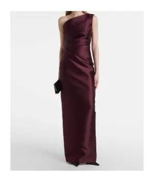 Solace London Kira One-shoulder Gathered Gown