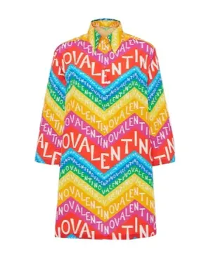 Valentino Garavani Logo Cotton Shirt Dress