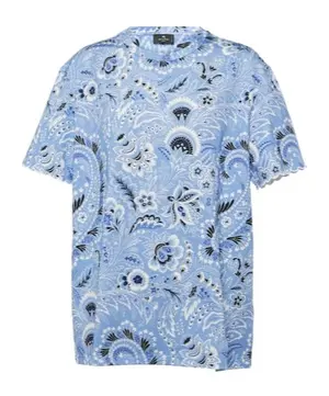 Etro Printed Cotton Jersey T-shirt - Blue