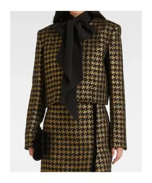 Nina Ricci Houndstooth Lamé Tweed Jacket