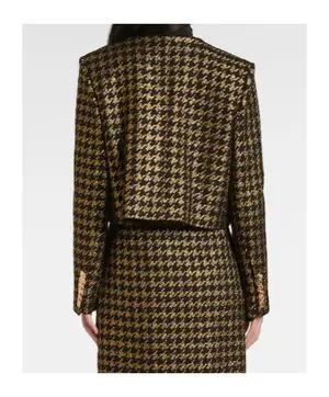 Nina Ricci Houndstooth Lamé Tweed Jacket