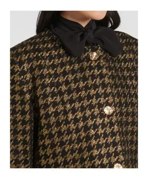 Nina Ricci Houndstooth Lamé Tweed Jacket