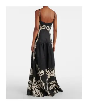 Johanna Ortiz Printed Linen Maxi Dress