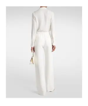 Valentino Garavani High Rise Silk Wide-leg Pants
