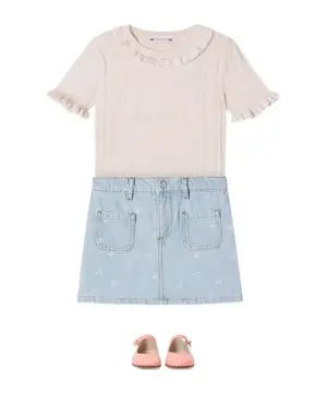 Bonpoint Tison Printed Denim Skirt