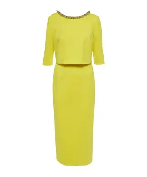 Dorothee Schumacher Round Neck Short Sleeve Dress - Yellow