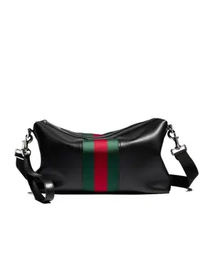 Gucci Mega Web Trademark Medium Crossbody Bag - Black
