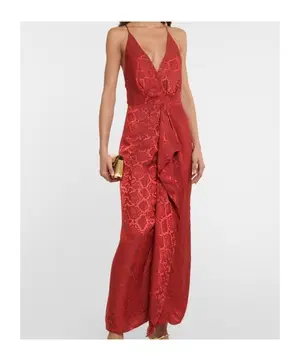 Simkhai Strappy V-neck Maxi Dress With Slit Skirt
