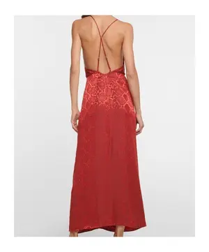 Simkhai Strappy V-neck Maxi Dress With Slit Skirt