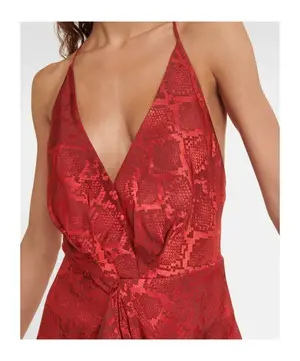 Simkhai Strappy V-neck Maxi Dress With Slit Skirt