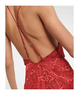 Simkhai Strappy V-neck Maxi Dress With Slit Skirt