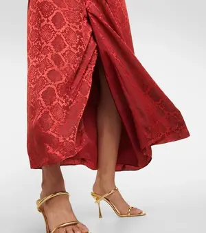 Simkhai Strappy V-neck Maxi Dress With Slit Skirt