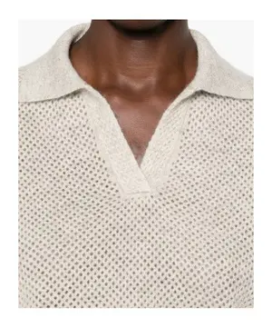Brunello Cucinelli Perforated Knit V-neck Sweater