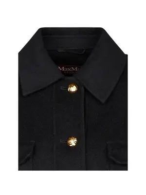 Max Mara Long-sleeve Casual Jacket With Button Details - Black