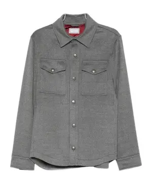 Brunello Cucinelli Flap-pocket Shirt Jacket - Gray
