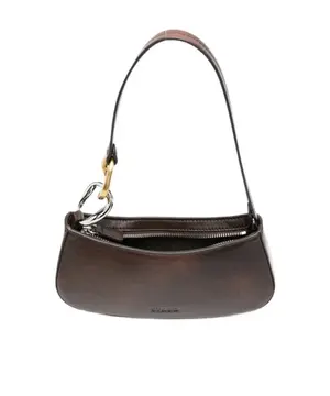 Staud Ollie Interlocking-link Leather Shoulder Bag - Black