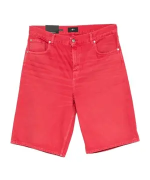 7 For All Mankind Belt-loop Shorts - Red