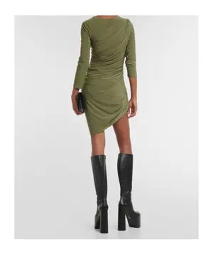 Norma Kamali Diana Asymmetric Ruched Minidress