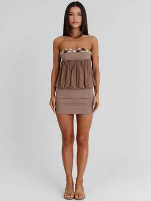 OUTCAST Teegan Mini Dress Taupe