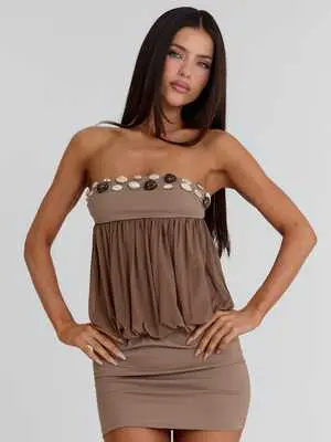 OUTCAST Teegan Mini Dress Taupe