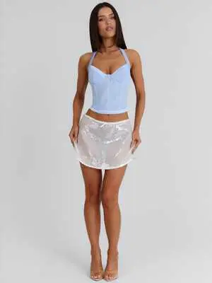 OUTCAST Chloey Sequin Mesh Mini Skirt