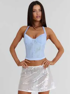 OUTCAST Chloey Sequin Mesh Mini Skirt