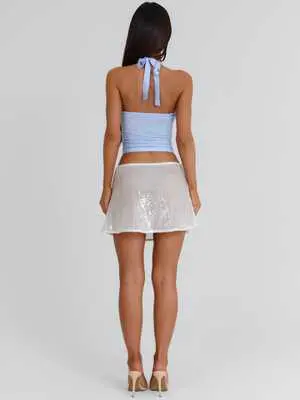 OUTCAST Chloey Sequin Mesh Mini Skirt