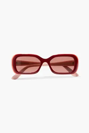 Zimmermann Rectangleframe Acetate Sunglasses - Claret