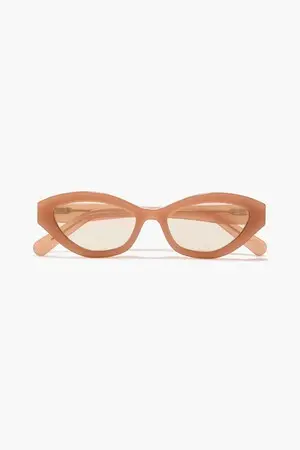 Zimmermann Ovalframe Marbled Acetate Sunglasses - Camel