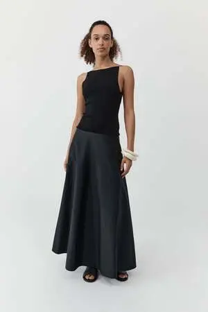 ST. AGNI Backless Circle Hem Dress - Black