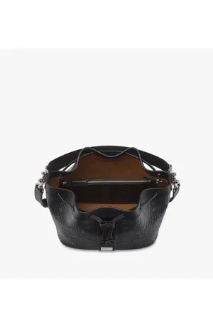 Mcm Medium Dessau Drawstring Bag In Visetos - Black