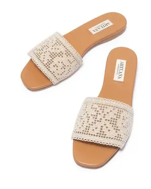 ARTEANA Clio Flat Slide With Crochet Upper