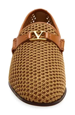 Valentino Garavani Wolfe" Woven Raffia Loafer With Vlogo Hardware