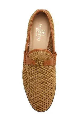 Valentino Garavani Wolfe" Woven Raffia Loafer With Vlogo Hardware