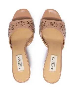ARTEANA Thalia 75 Slide Laser Cut Patent Leather Heels