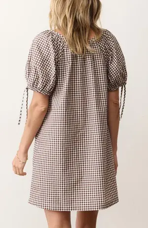 Marine Layer Aleca Gingham Pima Cotton Minidress