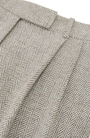 REISS Ezra Herringbone High Waist Wide Leg Pants