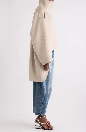 Alaïa Asymmetric Double Face Cashmere Coat