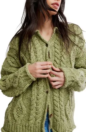 Free People Opal Cable Knit Cardigan