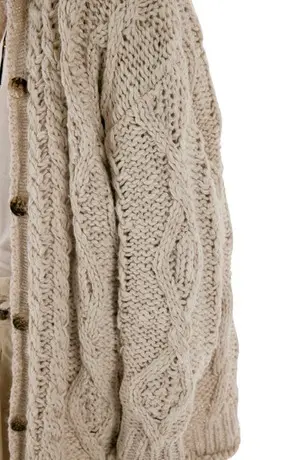 Free People Opal Cable Knit Cardigan - Tea