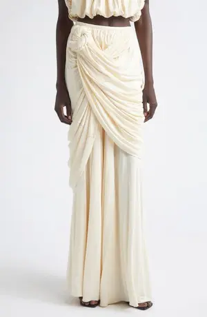 HEIRLOME Effie Draped Silk Maxi Skirt