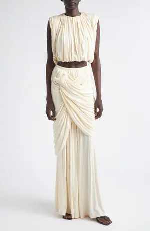 HEIRLOME Effie Draped Silk Maxi Skirt