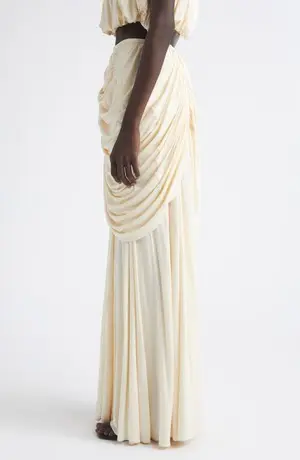HEIRLOME Effie Draped Silk Maxi Skirt