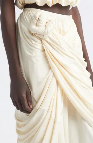 HEIRLOME Effie Draped Silk Maxi Skirt