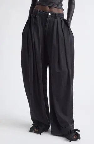 Collina Strada Simone Pleated High Waist Wide Leg Jeans