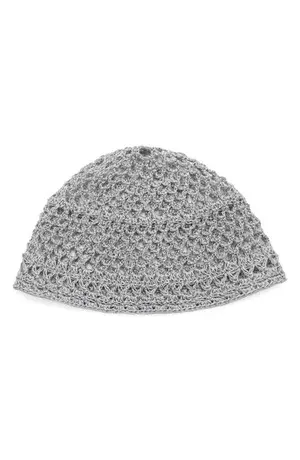Mango Openwork Knit Beanie - Grey