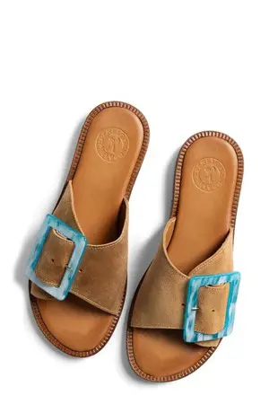 Penelope Chilvers Biarritz Buckle Suede Slide Sandal