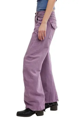 Free People Highland Low Rise Bowed Leg Jeans